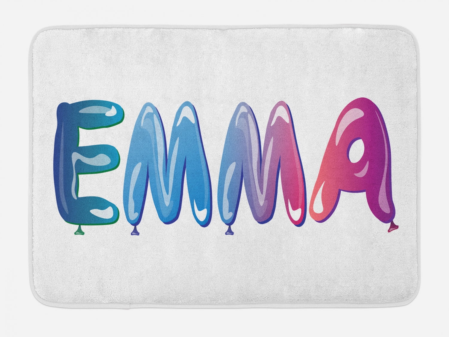 Emma Bath Mat, Feminine Girl Name Design with Ornate Balloons ...