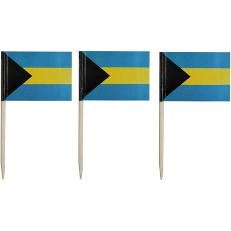 HTAIGUO CYPS 100 Pcs Bahamas Flag Bahamian Toothpick Flags, Small Mini ...
