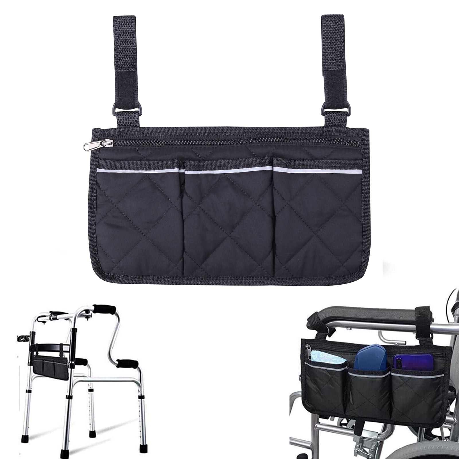 Wheelchair Storage Pouch,Wheelchair Side Bags Back Bag,Walker Cup ...