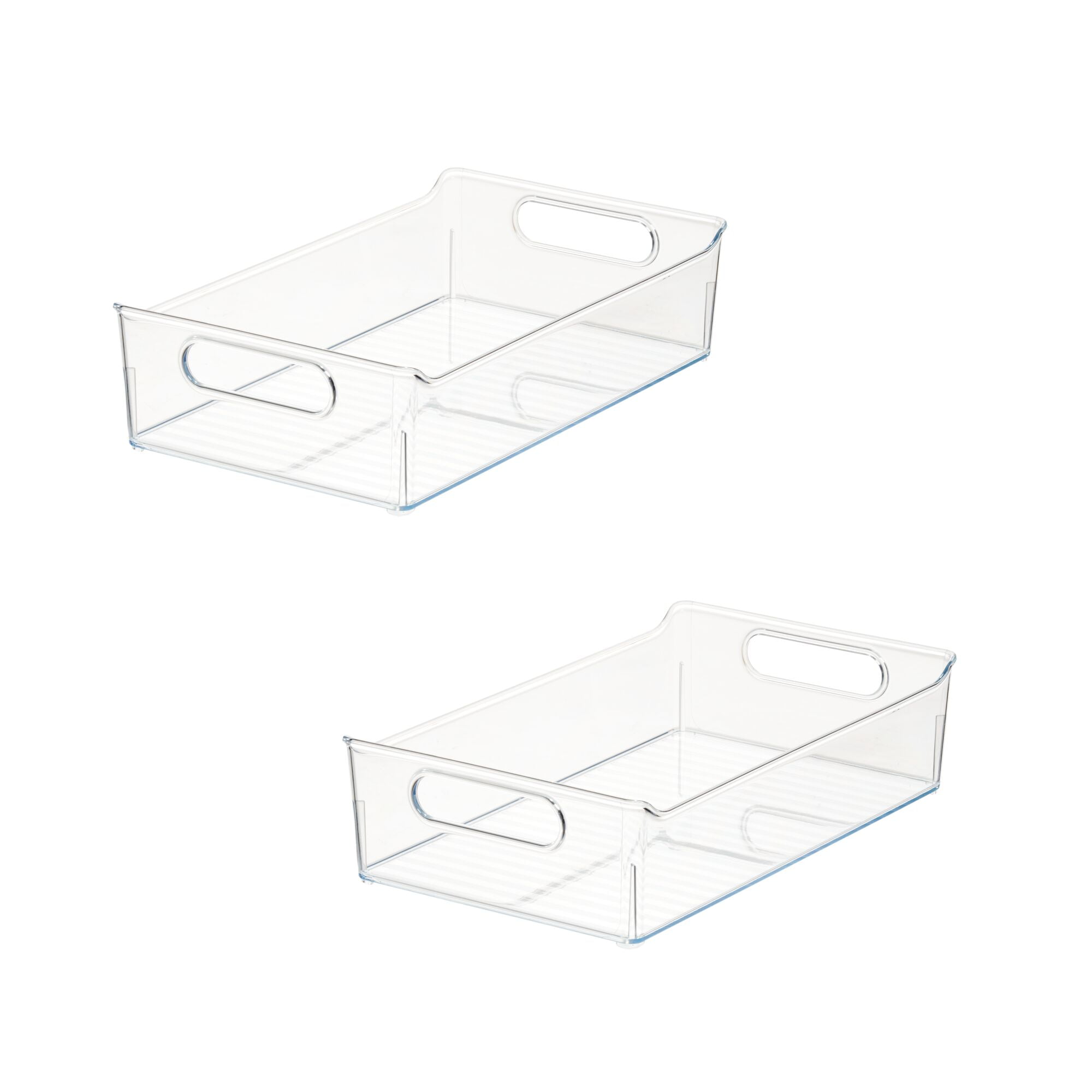 iDesign Plastic Kitchen Storage Bins, Clear, 2-Pack, 14" x 8.25" x 3.5 ...