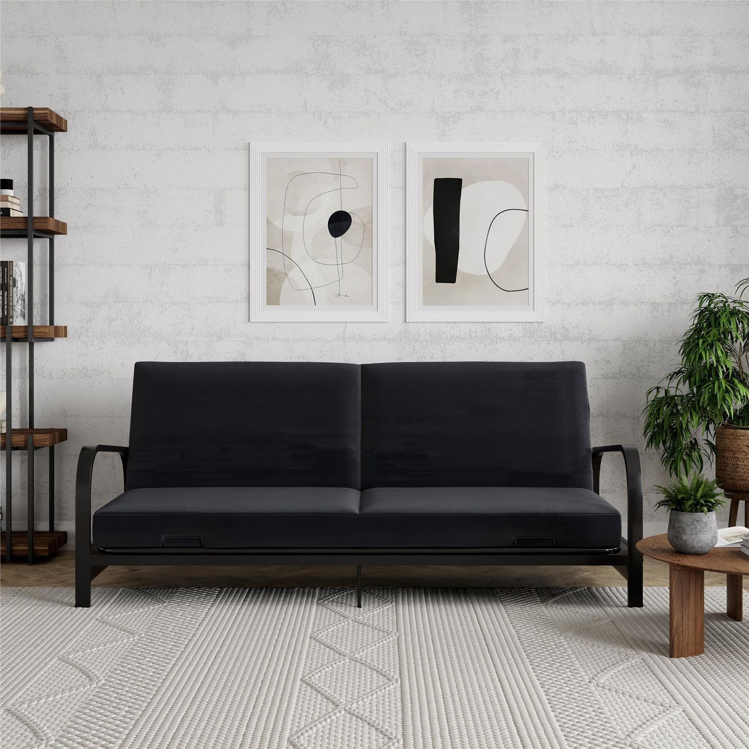 Click here for Mainstays Metal Arm Futon  Black Metal Frame With... prices