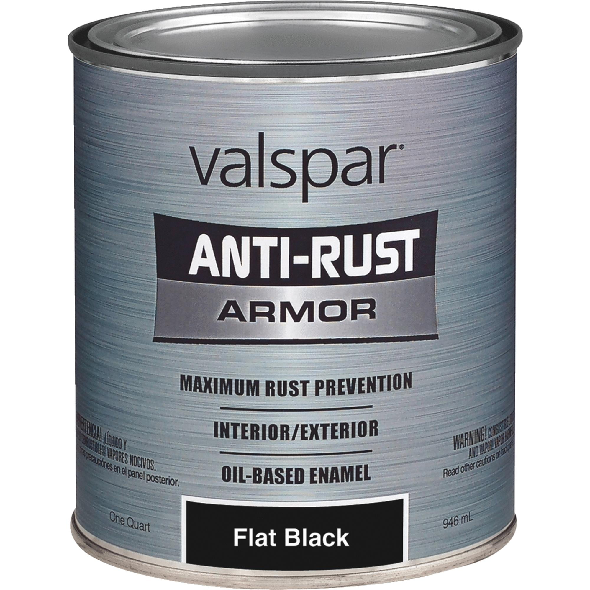 Valspar Anti-Rust Armor Indoor and Outdoor Flat Black Oil-Based Enamel ...