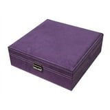 Two-Layer Lint Jewelry Box with Lock, Purple - Walmart.com
