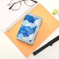 Blue Abstract Patterns Crystal Liked Bows Trifold Wallets Card Holders ...