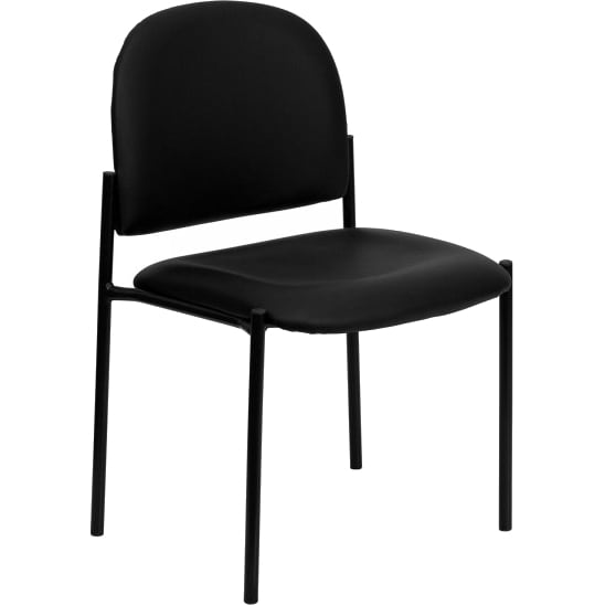 Click here for Flash Furniture Comfort Black Vinyl Stackable Stee... prices