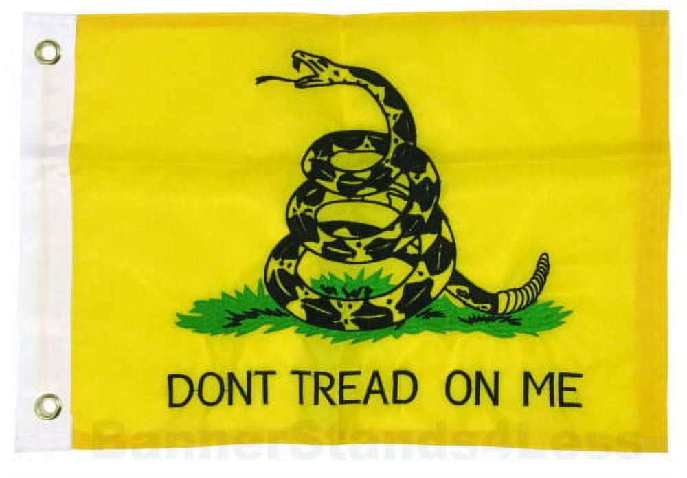 Gadsden Flag 12" x 18" 12x18 Embroidered Boat Garden Grommets USA ...