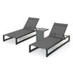 GDF Studio Mottetta Outdoor Mesh and Aluminum Armless Adjustable Chaise ...