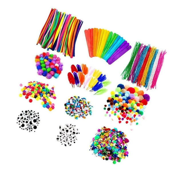 Portable Complete DIY Crafts Art set toy kid Kit Set Pipe Cleaners for ...