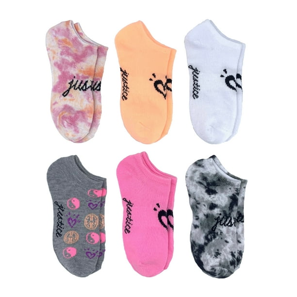 Justice, Girls No-Show Socks, 6-Pack, Sizes M-L - Walmart.com
