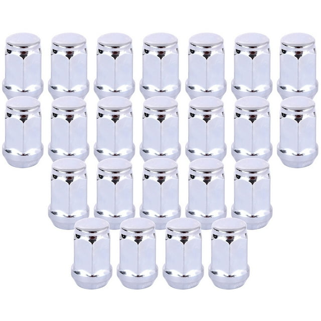 ECCPP Wheel Lug Nuts 23 Pieces 1/2-20 Silver Chrome Bulge Acorn Drive ...