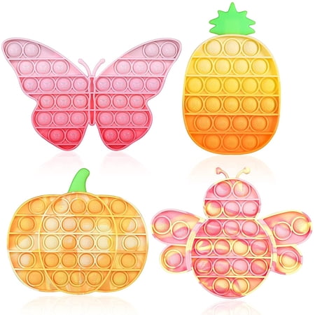 CPDD 4 Pack Poppers Bubble with Popping Sound Sensory Toys, Tie Dye ...