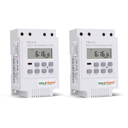 SINOTIMER 2X TM616W-2 30A 220V Electronic Weekly Programmable Digital ...
