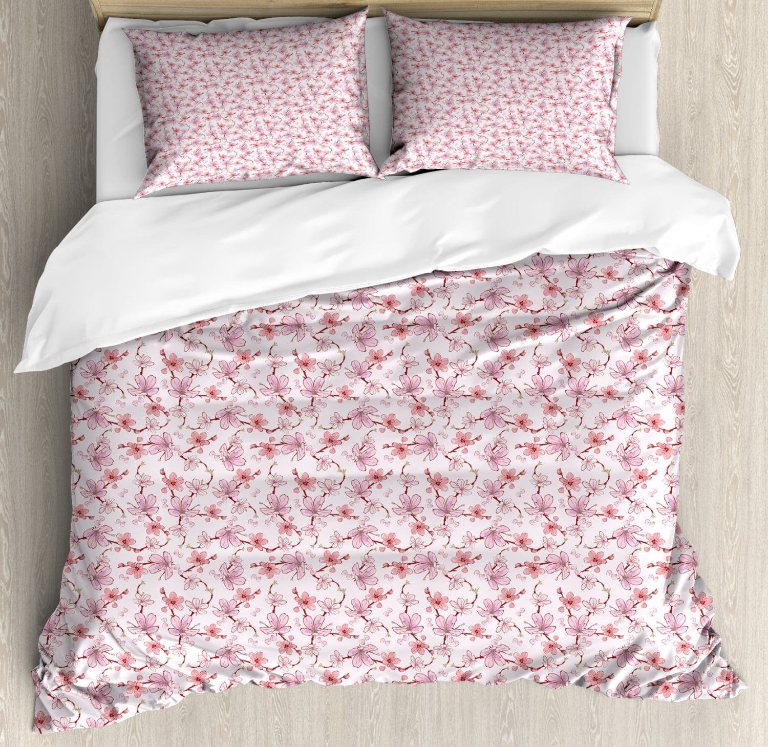 Sakura Duvet Cover Set King Size, Japanese Traditional Spring Flower ...