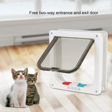 Lockable Dog Cat Kitten Door 4 Way Lockable Pet Door Pet Security Flap ...