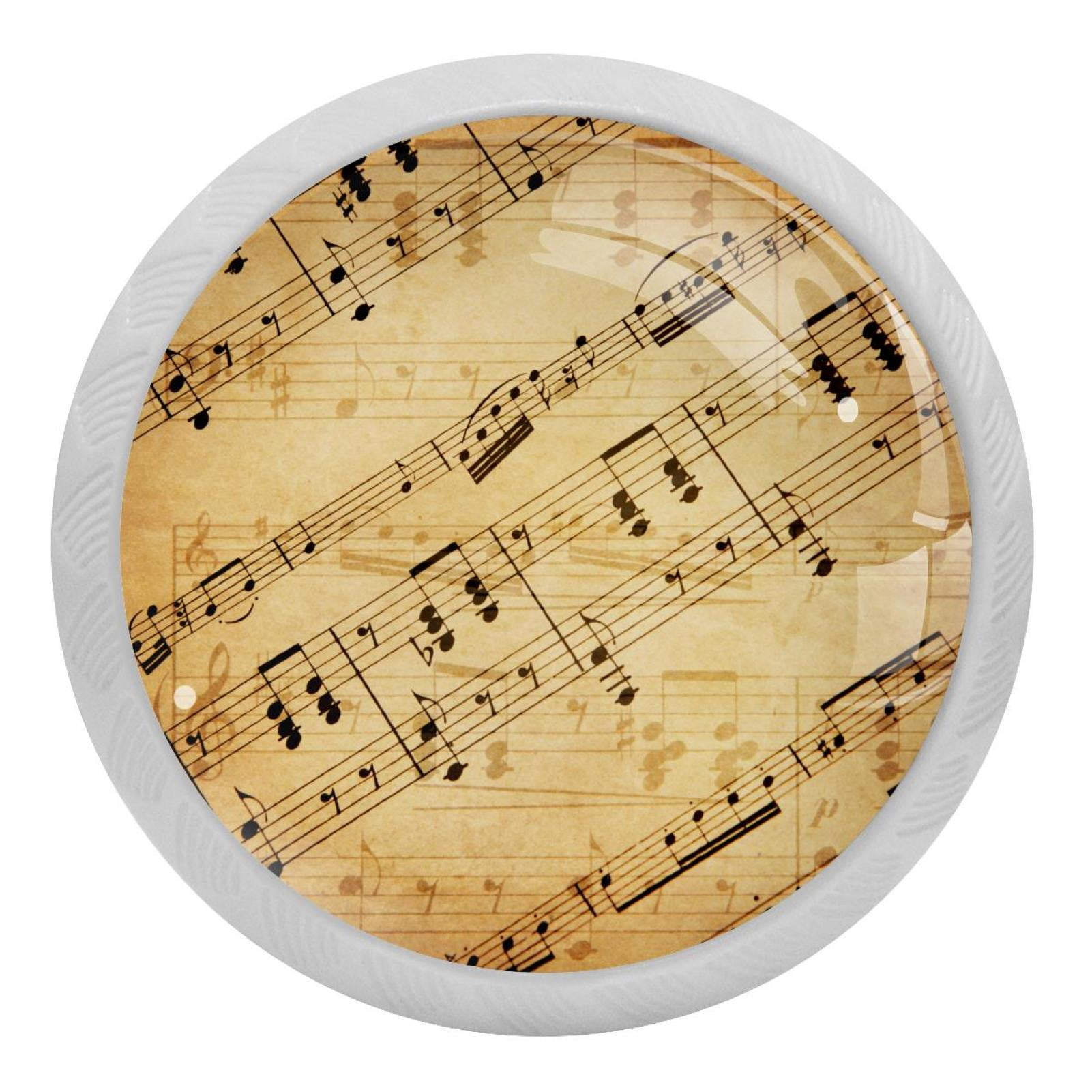 4PCS Round Music Notes Cabinet Fluorescence Knob Glowing in the Dark ...