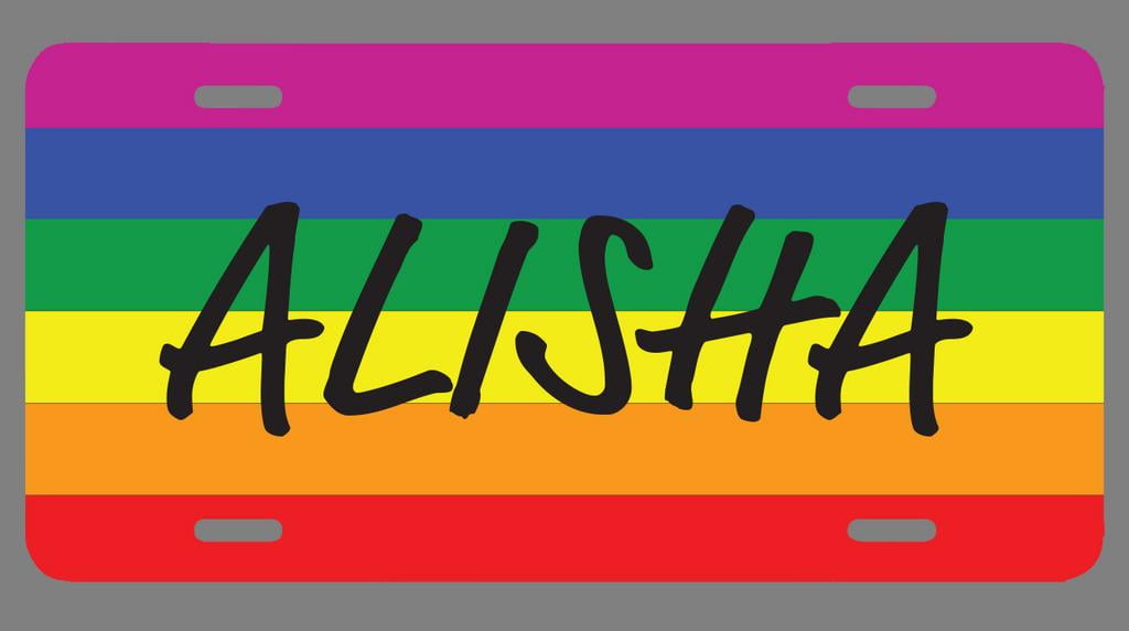 Alisha Name Pride Flag Style License Plate Tag Vanity Novelty Metal ...