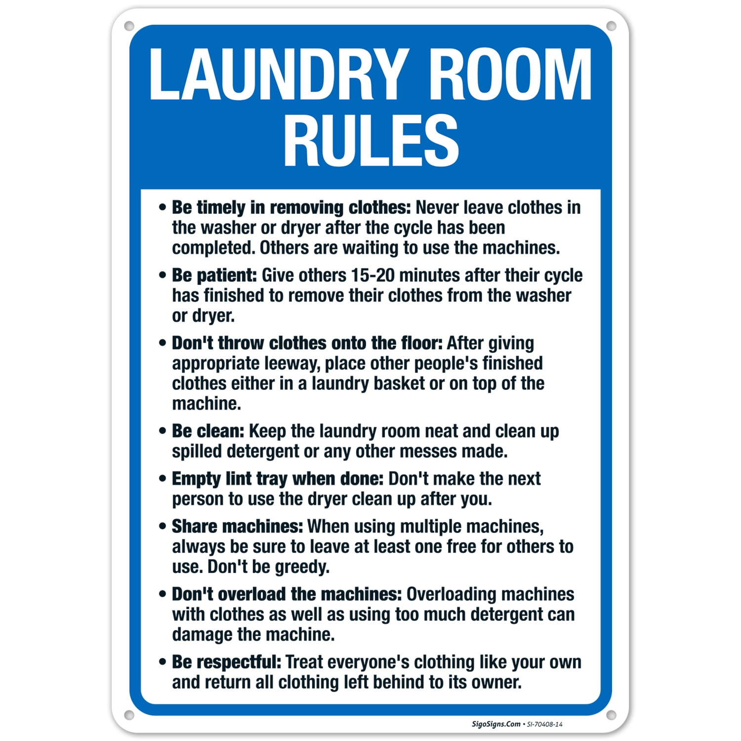 Laundry Room Rules Sign, - Walmart.com
