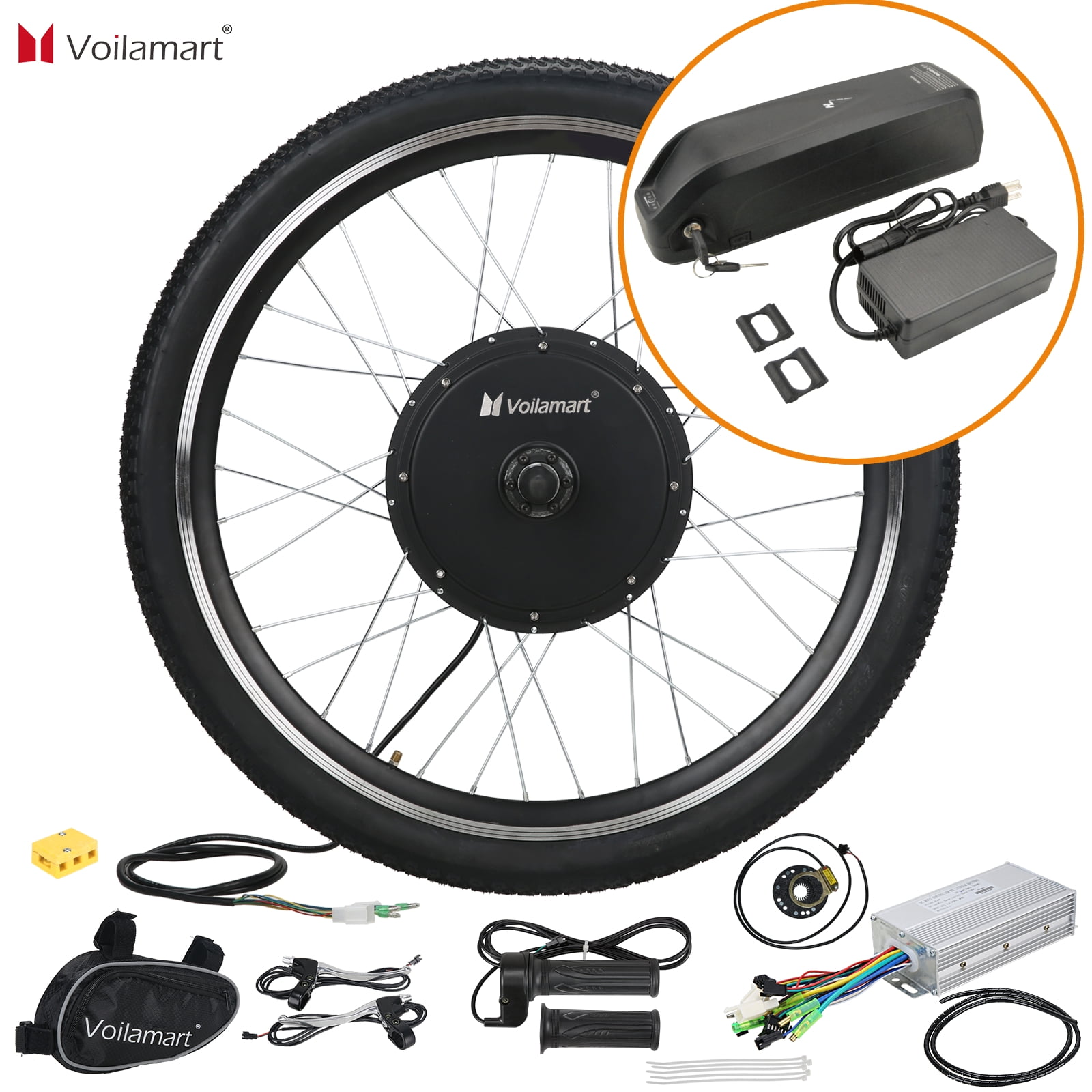 Voilamart 26 Inch 48V 1500W Electric Bicycle Motor Kit Ebike Cycling ...