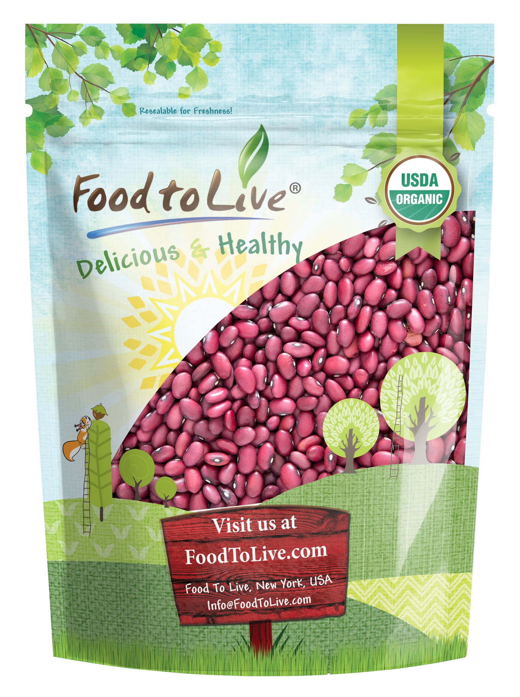 Organic Small Red Chili Beans, 1 Pound - Non-GMO, Kosher, Sproutable ...