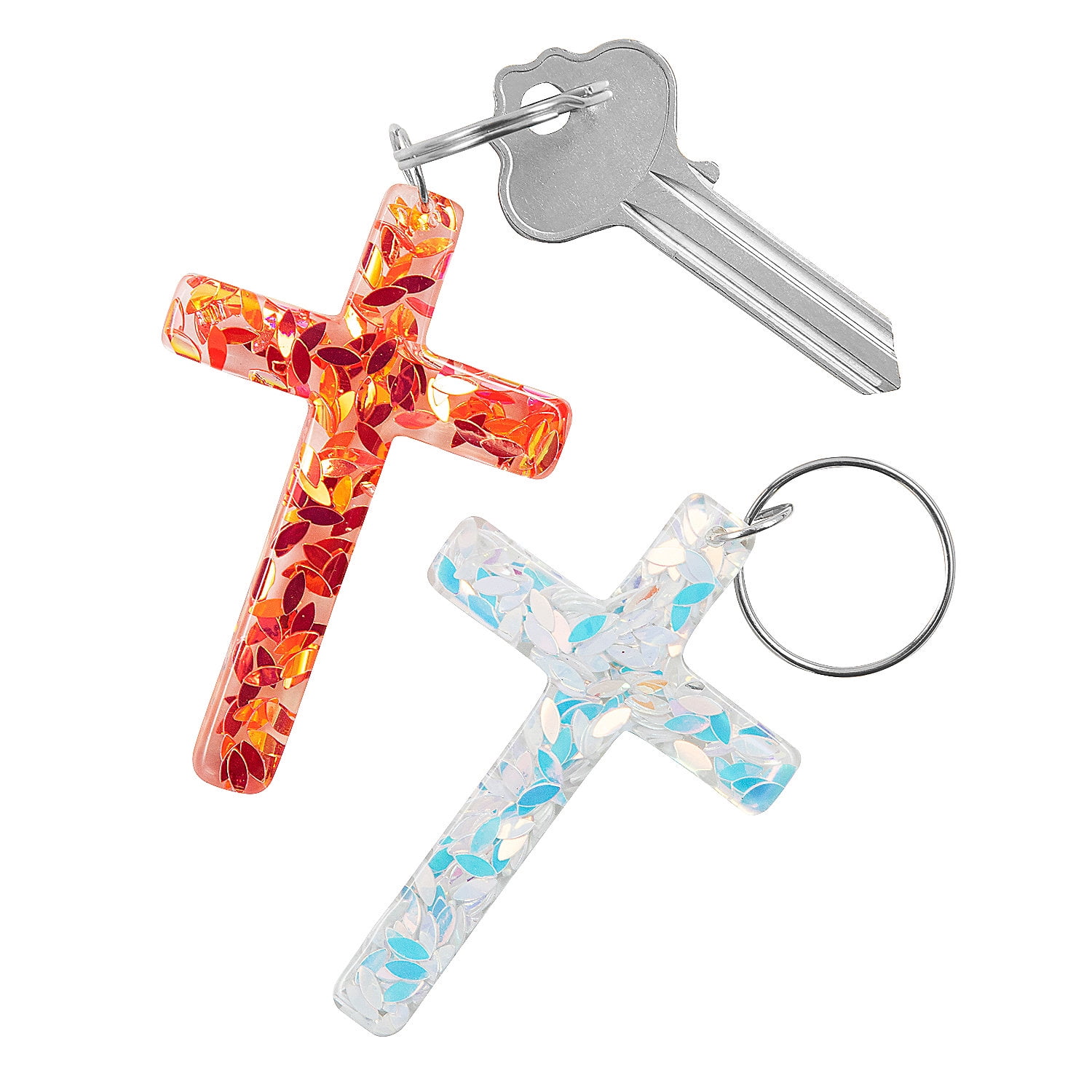 Bright Confetti Cross Keychains - 12 Pieces - Walmart.com