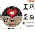 2D Flat, 1pc Charming 8x8 Red Heart Polka Dot Welcome Sign - Durable ...