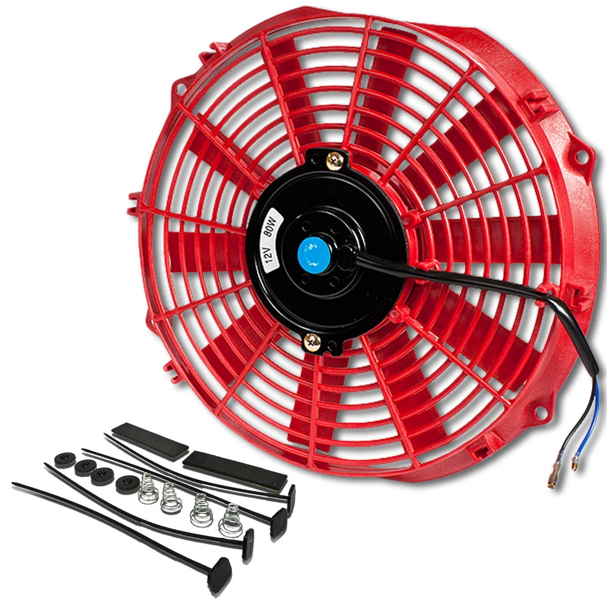 DNA Motoring RAF-12-RD+FMK 12 Inch High Performance Red Electric ...