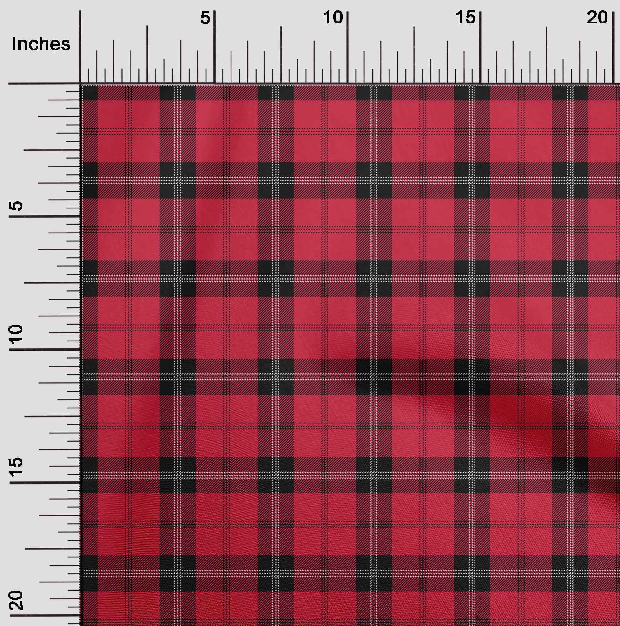 oneOone Cotton Silk Fabric Tartan Check Print Fabric By Yard 42 Inch ...