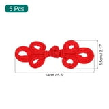 Uxcell 5 Pairs Chinese Knots Frog Buttons Red Sewing Buttons Fasteners ...