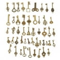 Tebru 50 Pieces Extra Large Skeleton Keys, Antique Bronze Finish, Alloy ...