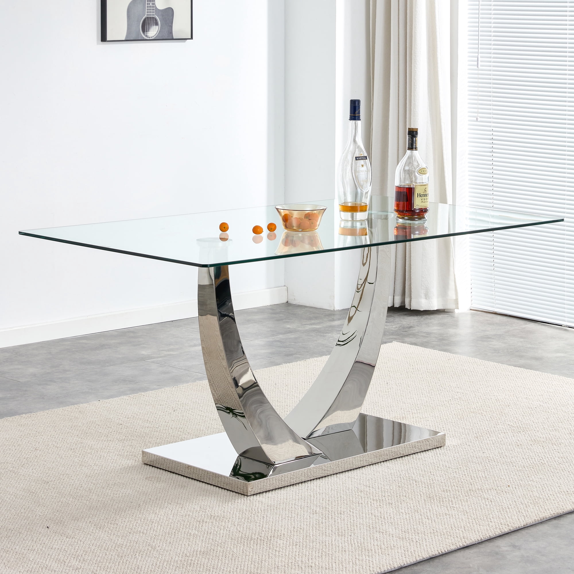 Click here for Noble House 63 Modern Rectangular Glass Dining Tab... prices