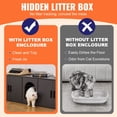 Cat Litter Box Enclosure for 2 Cats, 57.9 in Wooden Hidden Litter Box ...