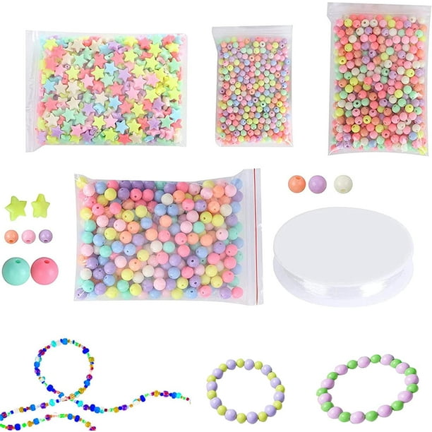 Kids Beads, 2000 Pieces Kids DIY Beads Set Colorful Craft Beads Round ...