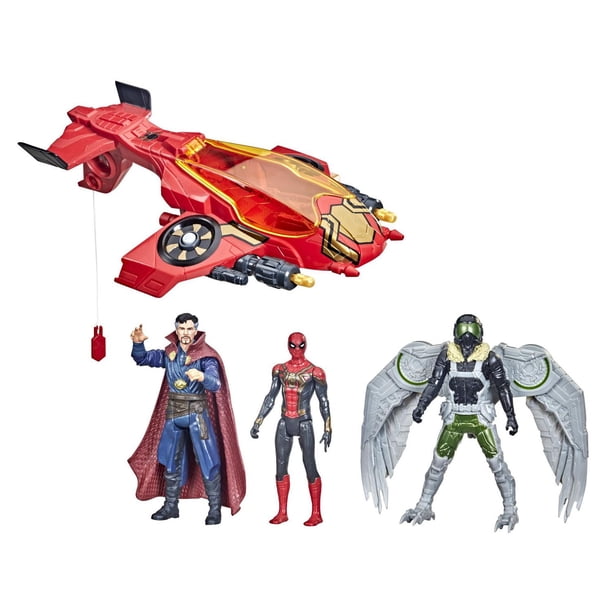 Marvel Spider-Man Spider Escape Jet, With 3 Action Figures in 6-Inch ...