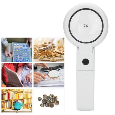 Gupbes Desktop Handheld LED Magnifier 7X USB Battery Powered Reading ...
