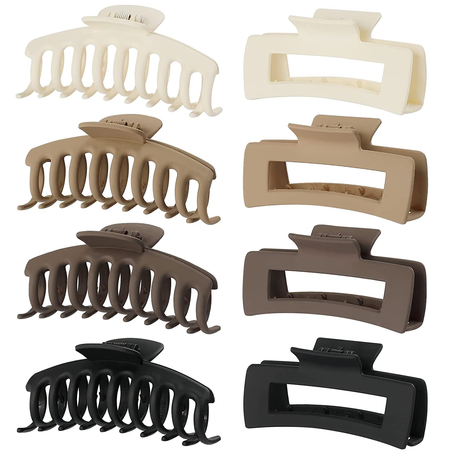 Claw Clip Hair Clip 8 Pack Rectangular Hair Clips for Women Girls Large ...