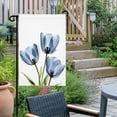 Blue Floral Garden Flag 12x18 Inch Blue Tulips Green Leaf Double Sided ...
