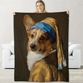Cute Corgi Dog Blanket for Girls Boys Kids, Flannel Realistic ...