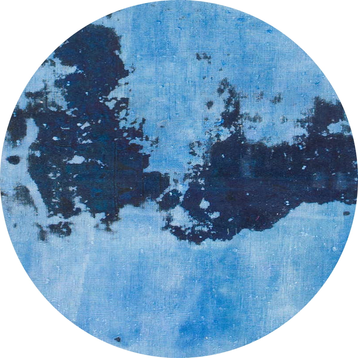 Ahgly Company Indoor Round Abstract Blue Eyes Blue Abstract Area Rugs ...