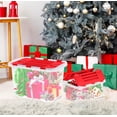 Superio Christmas Storage Box with Red Hinged Lids, Plastic Container ...
