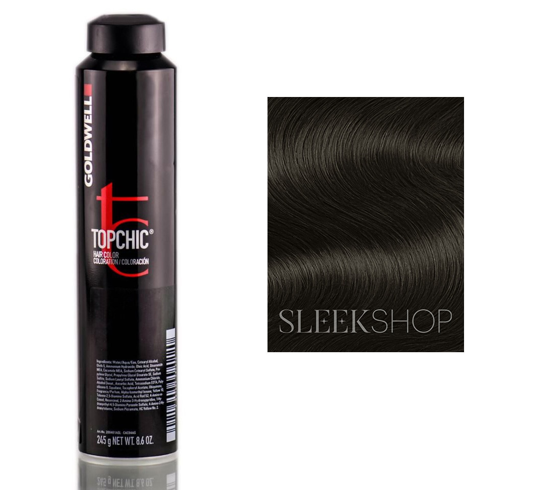 2N - Black , Goldwell Topchic Hair Color (8.6 oz. canister), haircolor ...