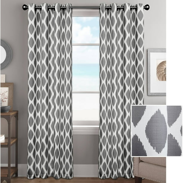Better Homes and Gardens Ikat Diamonds Curtain Panel - Walmart.com ...