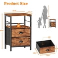 Night Stand Set of 2, Nightstand with 2 Fabric Drawers, Bed Side Table ...