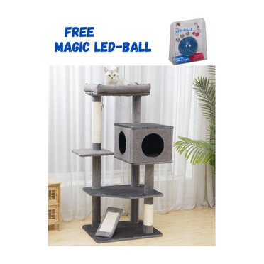 Catry Modern Minimalistic Cat Tree - 55", 5 Level, Large, Kasio ...