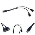 USB 2.0 Type A Splitter, USB Y Cable One Male to Female Dual Hub Power ...