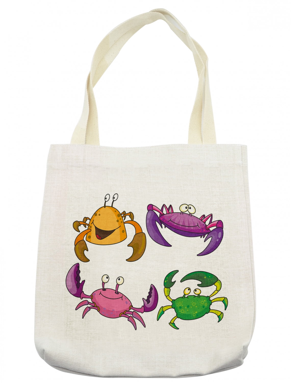 Crabs Tote Bag, Children Kids Theme Illustration of Funny Crabs Pattern ...