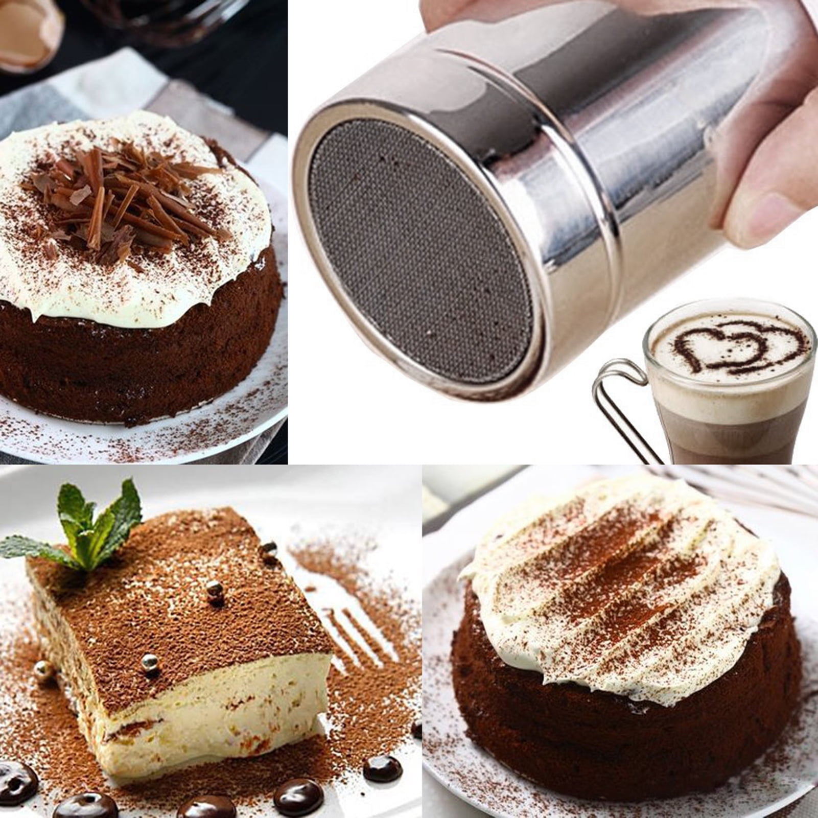 Dream Lifestyle Powder Sugar Shaker Duster, Sifter for Sugar Cocoa ...
