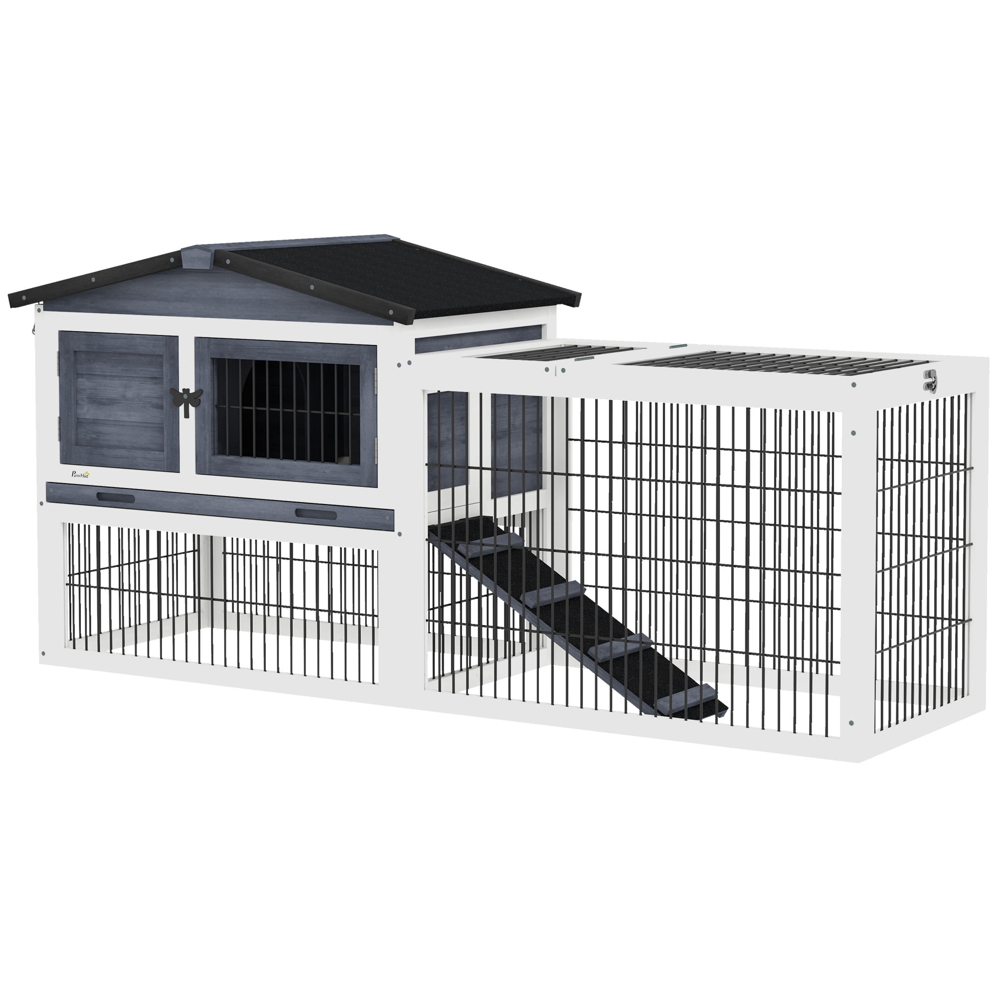 Click here for Pawhut Wooden Rabbit Hutch W/ Ramp Openable Roof P... prices