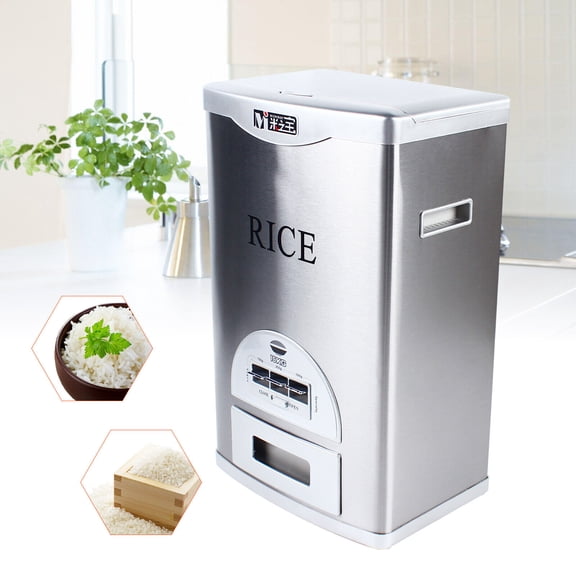 CookMax Stainless Steel Rice Dispenser, 30 Lbs Capacity, Dry Food ...