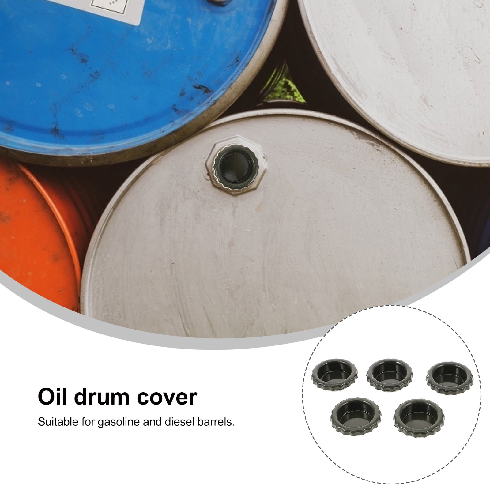 HOOWIFFY 5Pcs Drum Cover Bung Caps in Green for Safe Oil Storage and ...