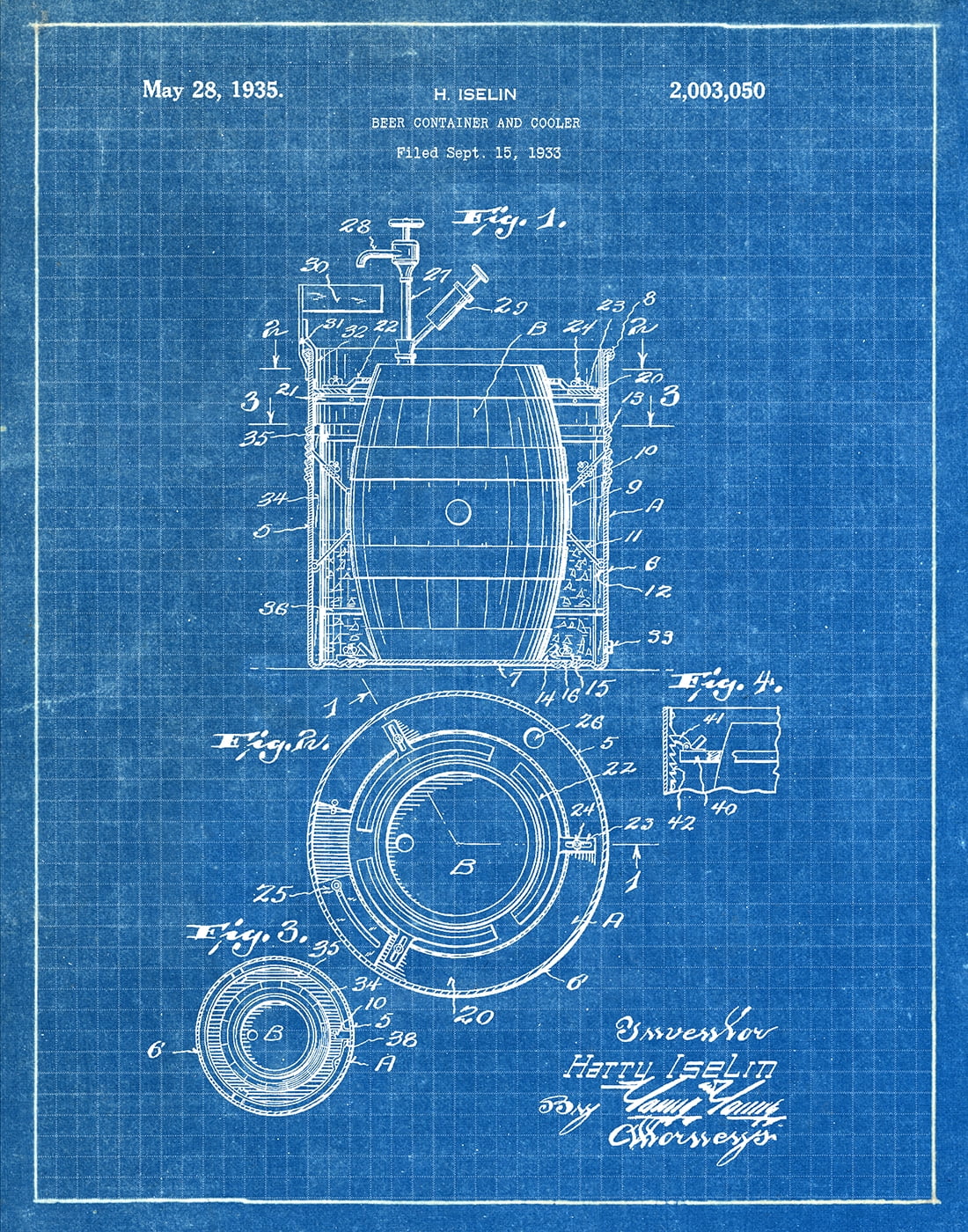 Original Beer Container Artwork Submitted In 1933 - Bar - Patent Art ...